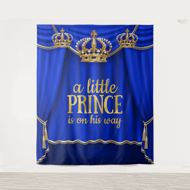 Large Prince Crown Baby Shower Backdrop | Zazzle