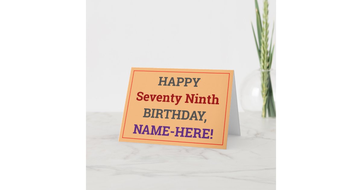 Large Print, Bold, 79th Birthday Greeting Card | Zazzle