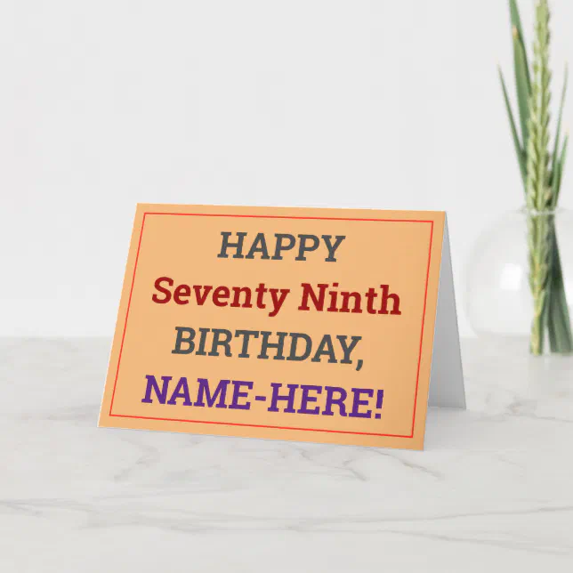 Large Print, Bold, 79th Birthday Greeting Card | Zazzle