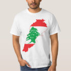 LARGE PRINT Lebanon Flag Map T-Shirt | Zazzle.com