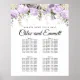 Large Purple Floral 4-Table Wedding Poster | Zazzle