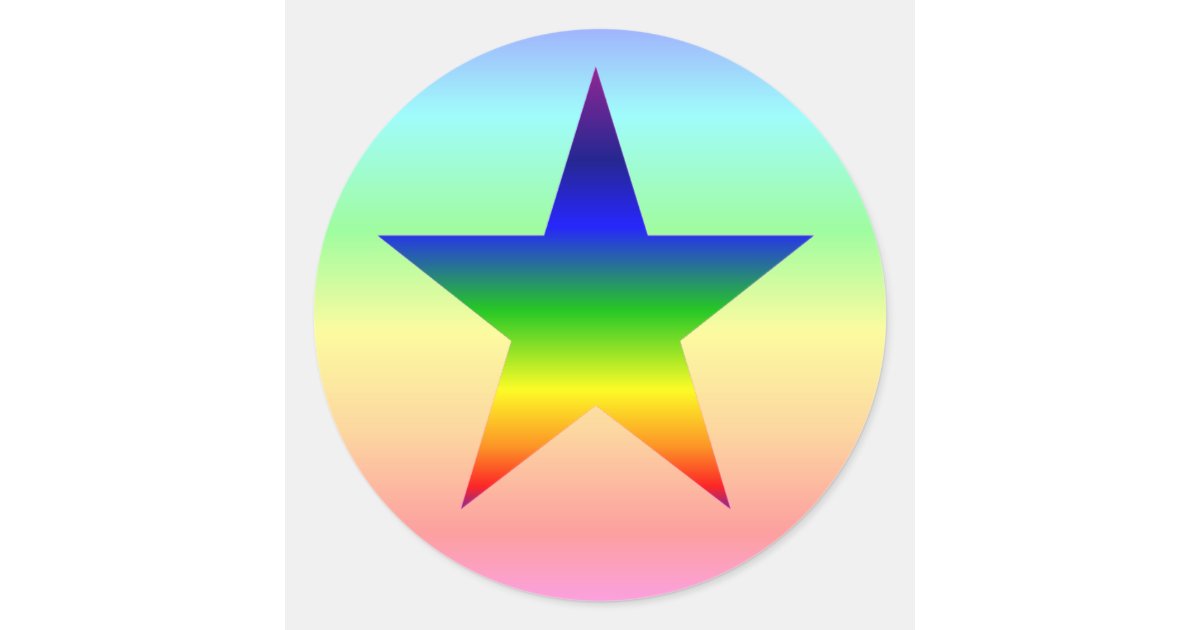Large rainbow star stickers sheet | Zazzle