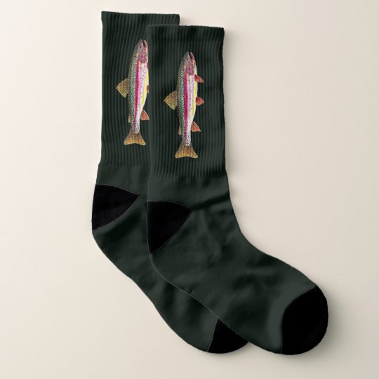 Large Rainbow Trout Fisherman's Socks | Zazzle.com