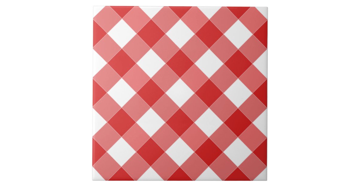 Large Red Checkered Tile | Zazzle