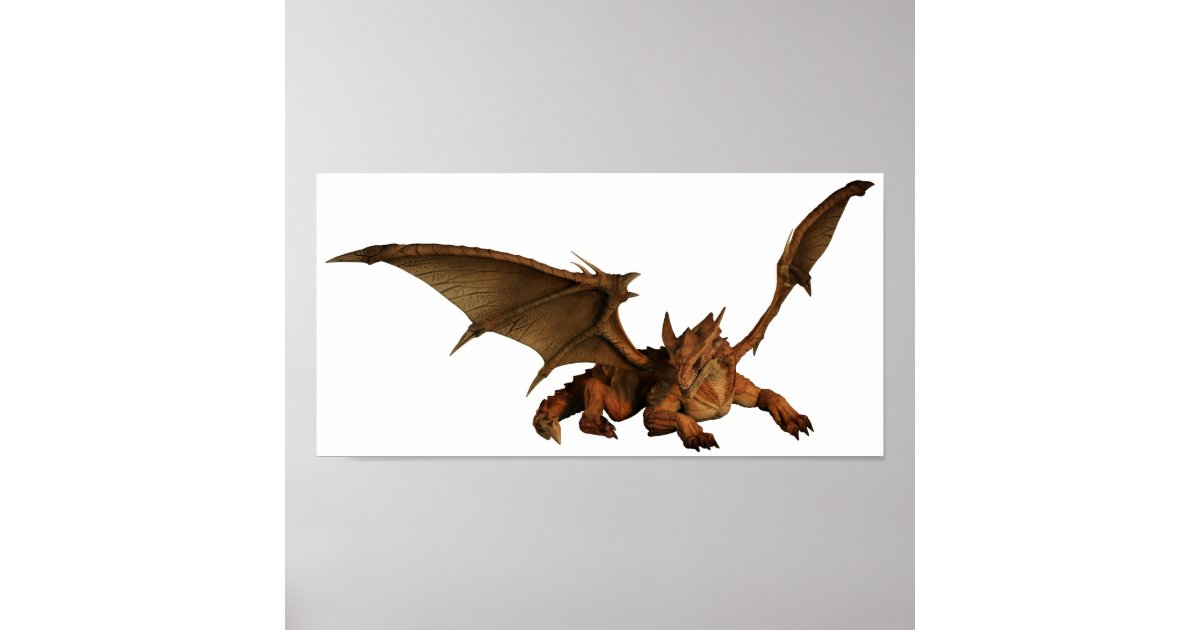 Large Red Dragon Prowling Poster | Zazzle