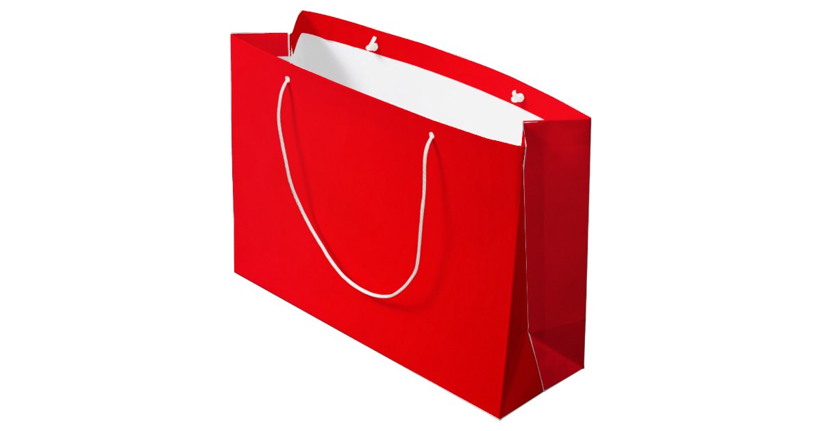 Large Red Gift Bag, Insanely Red (The Reddest Red) Large Gift Bag | Zazzle