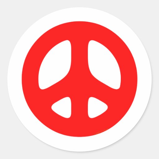 Large Red Peace Sign Sticker | Zazzle