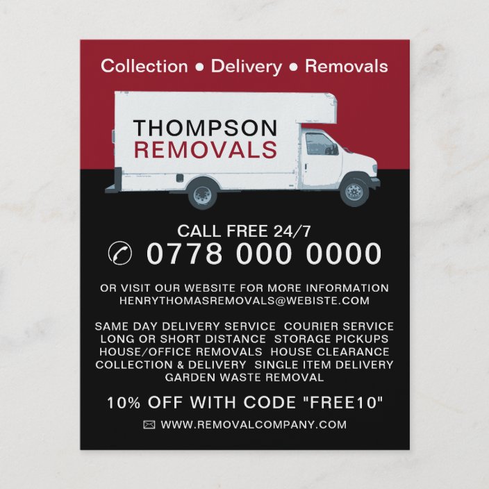 Large Removal Van, Removal Company Advertising Flyer | Zazzle.com
