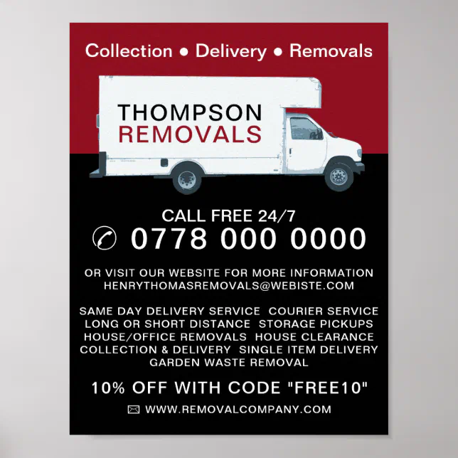 Large Removal Van, Removal Company Advertising Poster | Zazzle