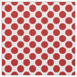 Large Polka Dots - Dark Green on White Fabric | Zazzle