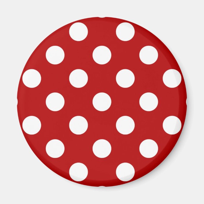 Large retro dots - red and white magnet | Zazzle.com