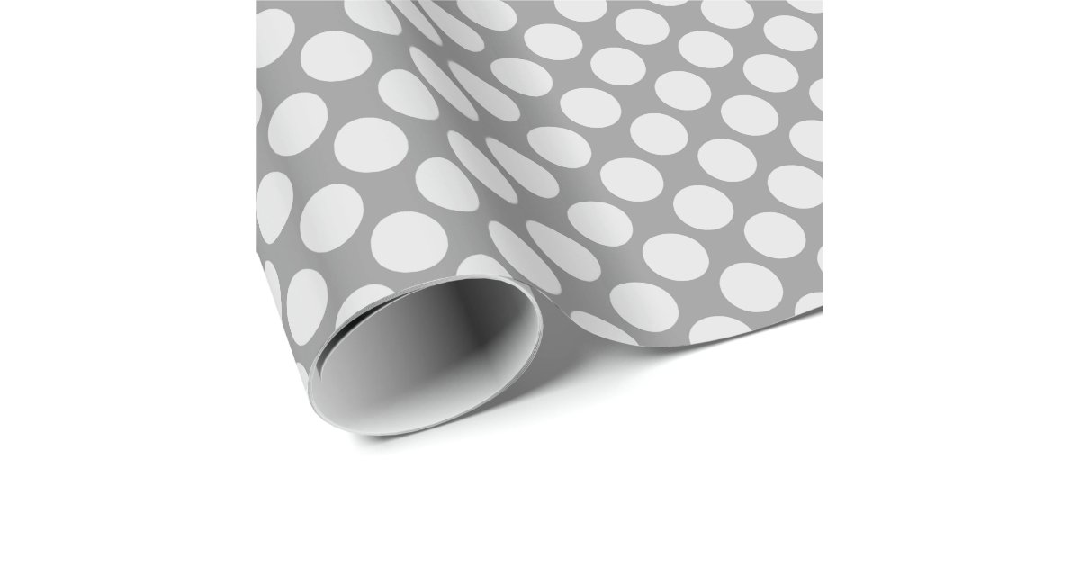 Large retro dots - shades of grey / gray wrapping paper | Zazzle