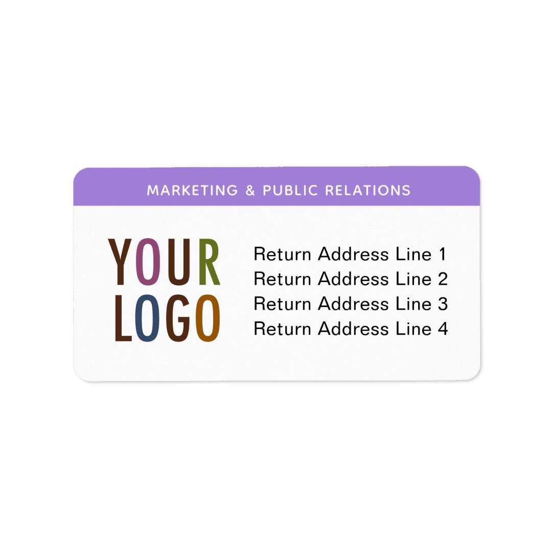 Large Return Address Labels with Company Logo | Zazzle