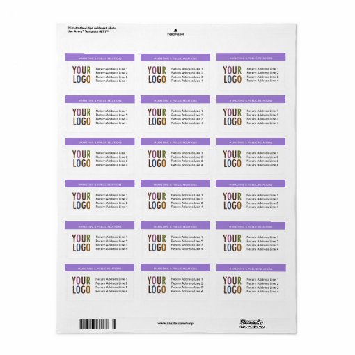 Large Return Address Labels with Company Logo | Zazzle