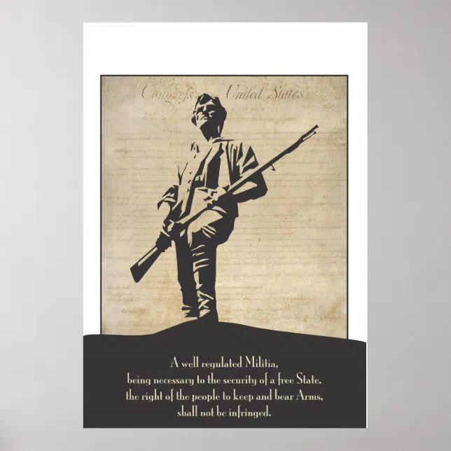 Large Revolutionary Minuteman Poster | Zazzle