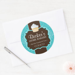 Large Round Bakery Packaging Stickers | Zazzle