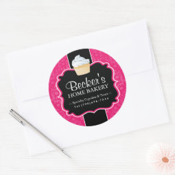 Large Round Bakery Packaging Stickers | Zazzle