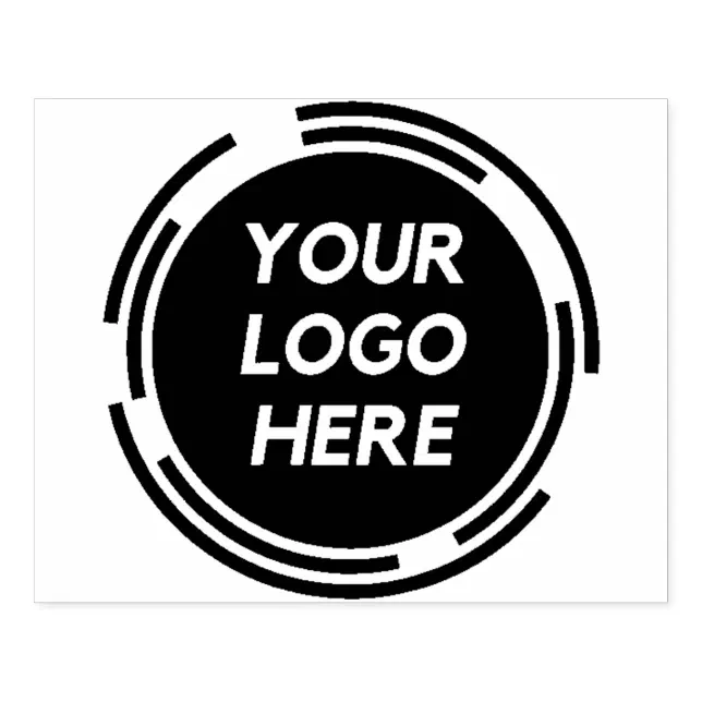 Large Round Logo Custom Black Personalized Rubber Stamp | Zazzle