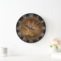 Large Round White Tail Buck Clock | Zazzle
