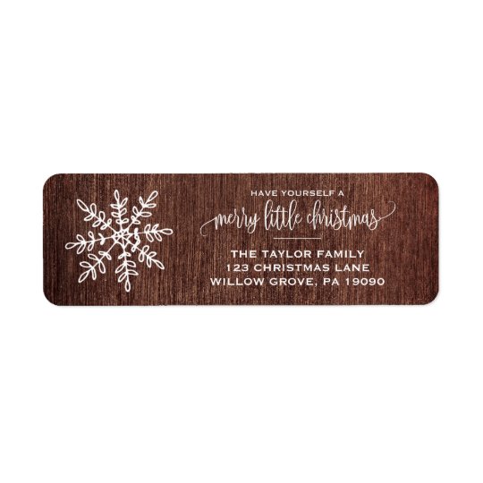 Large Rustic Snowflake Christmas Label | Zazzle.com