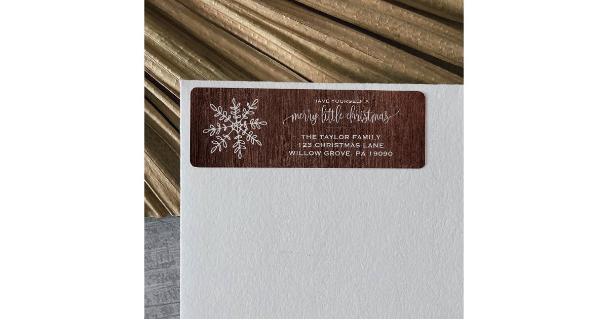 Large Rustic Snowflake Christmas Label | Zazzle