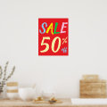 Large Sale Sign, 50% Off Sale Poster | Zazzle