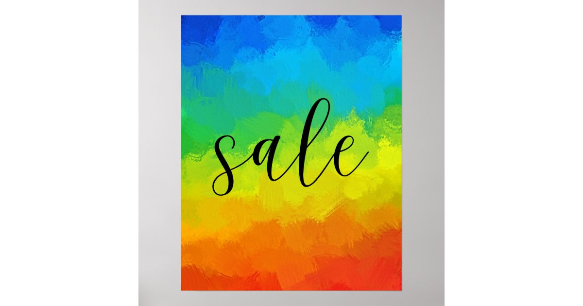 Large Sale Sign, Colorful Retail Store Sale Poster | Zazzle
