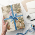 Large Santa Retro Gold Wrapping Paper | Zazzle