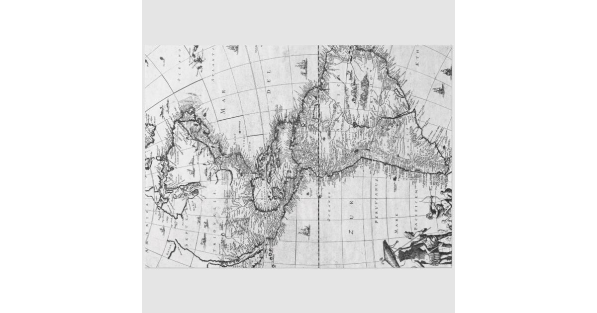 Large Scale Vintage Decoupage Maps for Artists a Tissue Paper | Zazzle