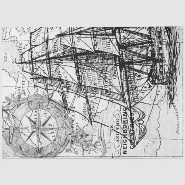 Large Scale Vintage Decoupage Maps for Artists c Tissue Paper | Zazzle