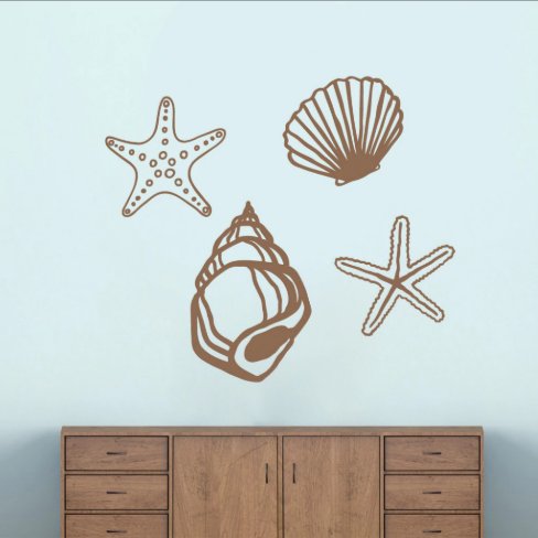 Large Seashell Set Wall Decal | Zazzle.com