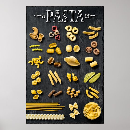Large selection of pasta poster | Zazzle.com