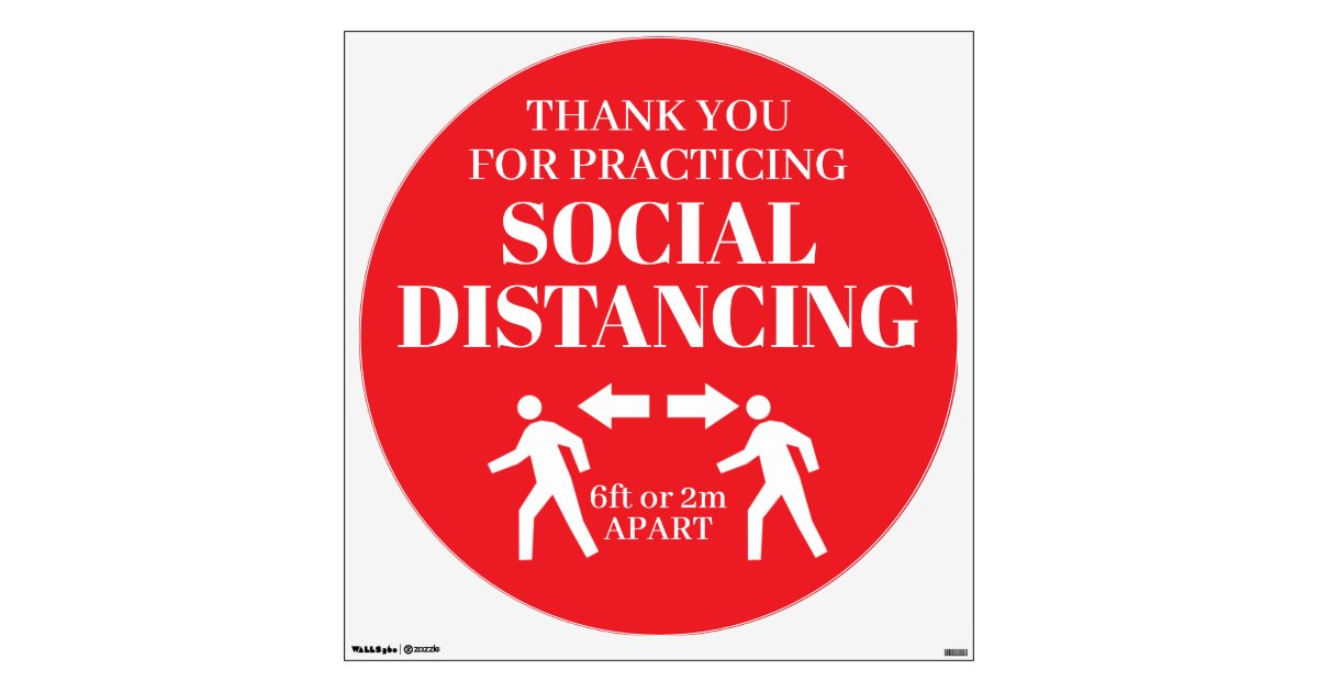 Large Social Distancing Wall Decal | Zazzle