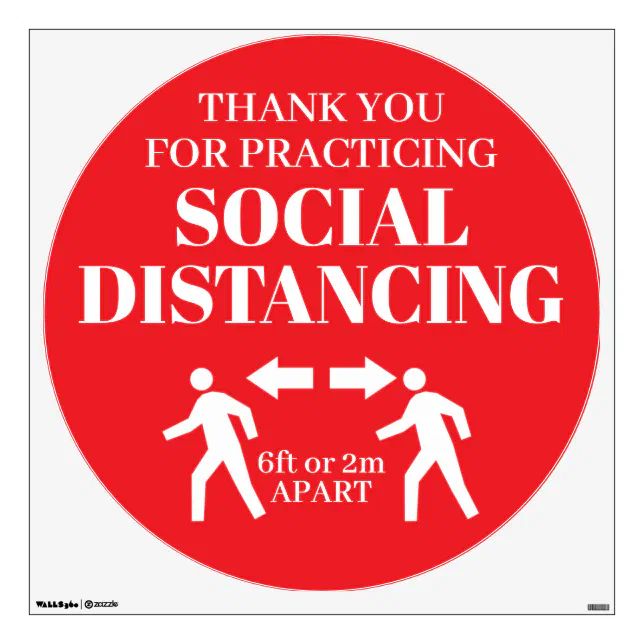 Large Social Distancing Wall Decal | Zazzle