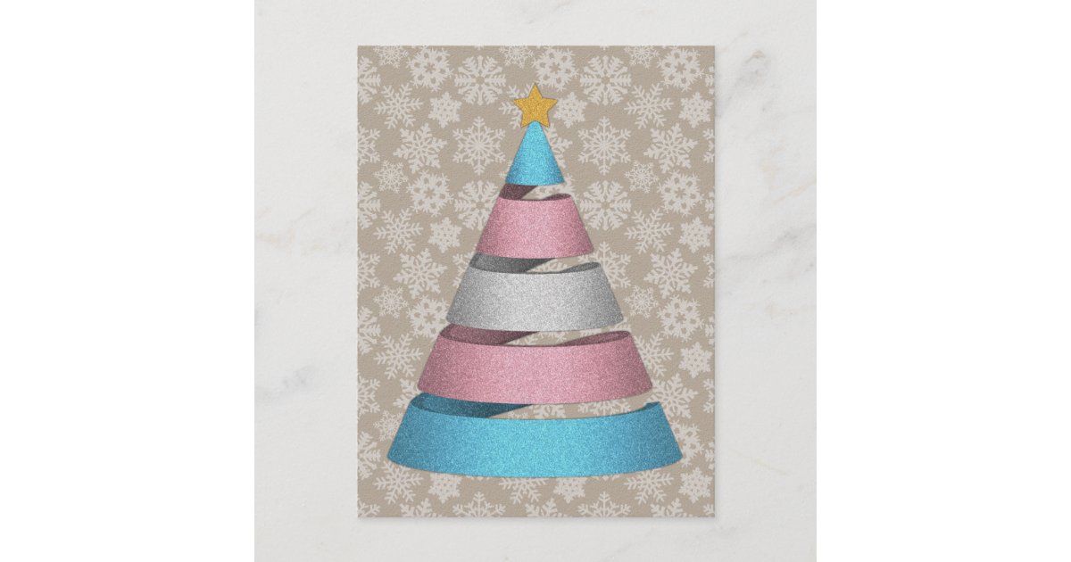 Large Spiral Transgender Pride Flag Christmas Tree Holiday Postcard ...