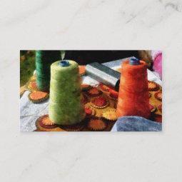 Large Spools of Thread - Platinum Business Card | Zazzle