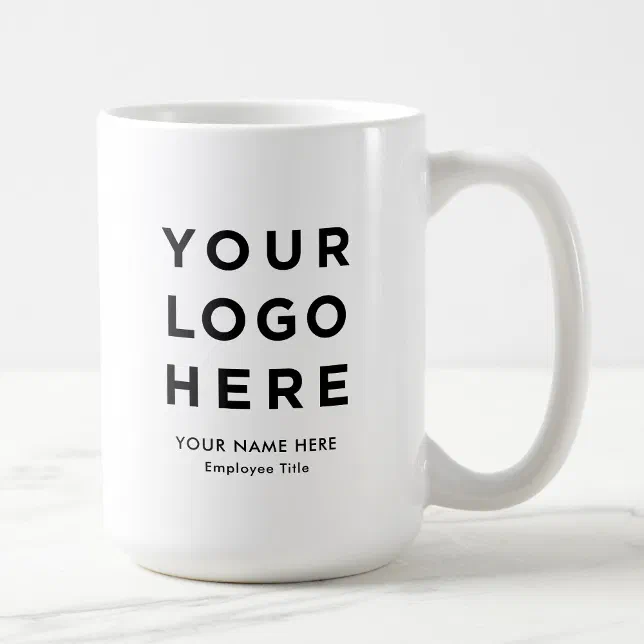 Large Staff Employee Mug Custom Name Company Logo | Zazzle