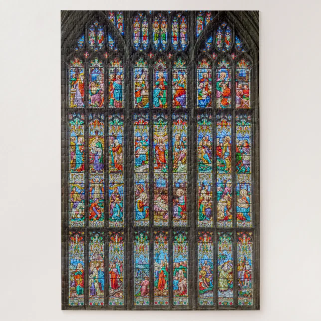 Large Stained Glass Window Jigsaw Puzzle 1014 pc | Zazzle