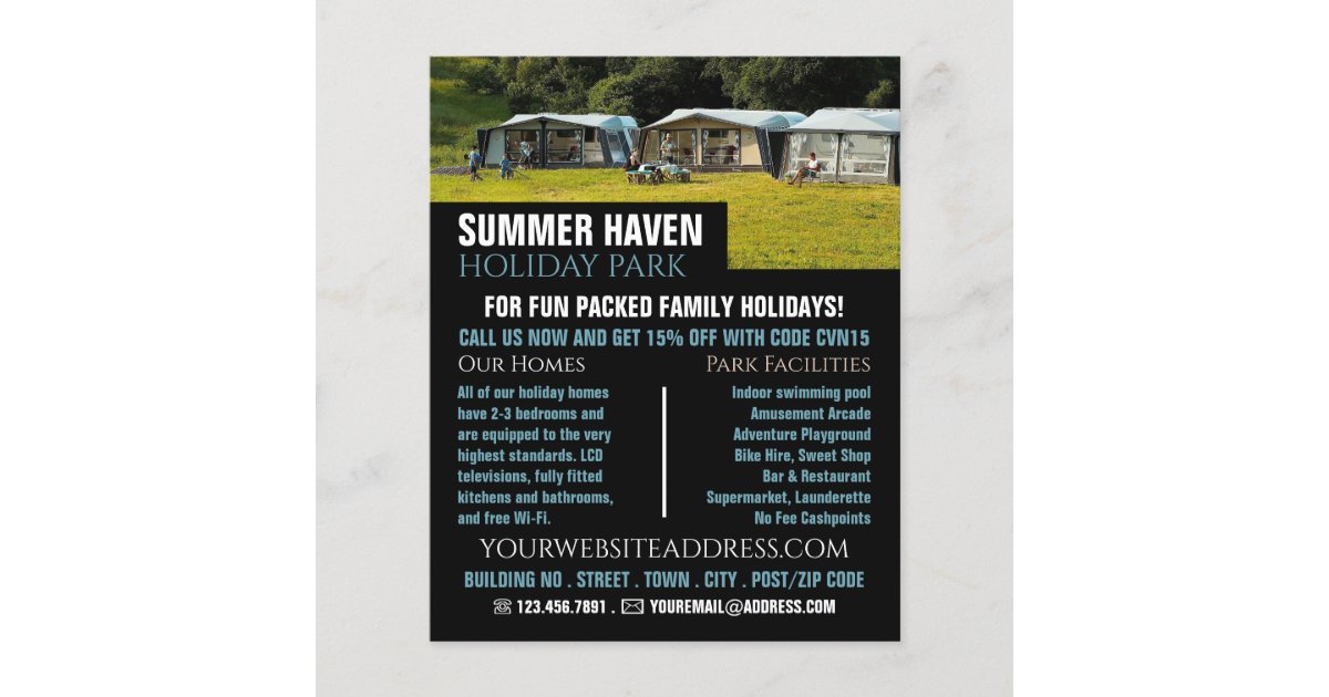 Large Tents, Holiday Park Advertising Flyer | Zazzle
