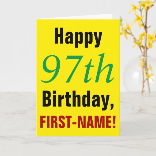 Large Text, Bold, 97th Birthday Greeting Card | Zazzle