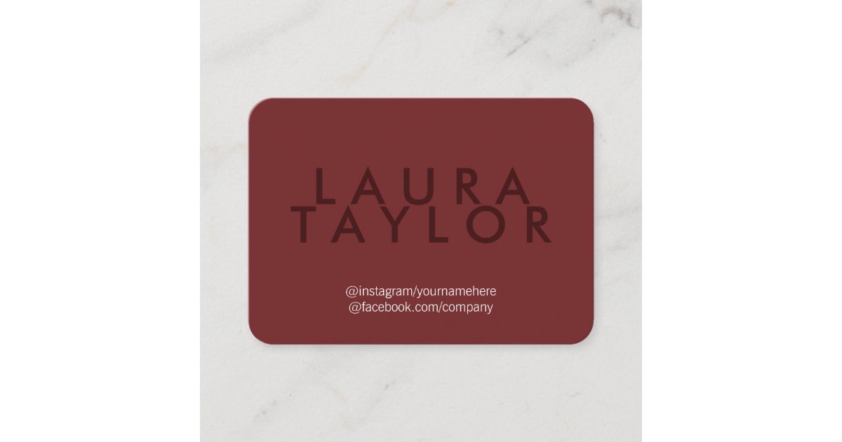 Large Text Deep Red Gray Business Card | Zazzle