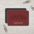 Large Text Deep Red Gray Business Card | Zazzle