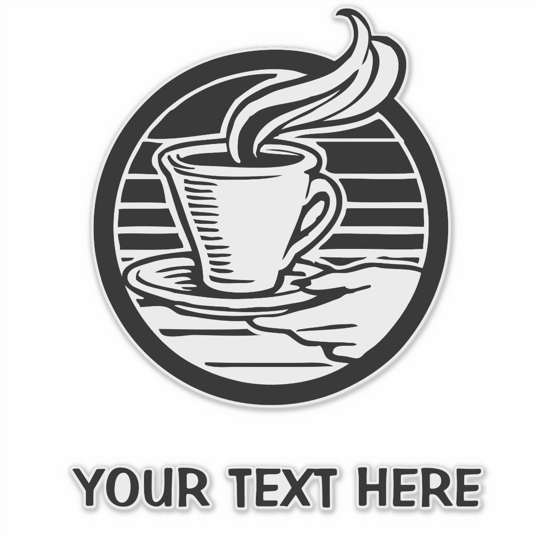 Large transparent Coffee Logo sticker | Zazzle