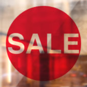 Large Transparent Red Window Sale Sign Vinyl Cling | Zazzle