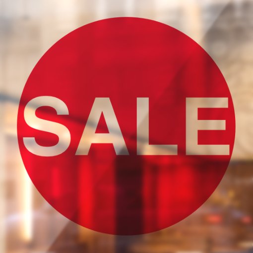 Large Transparent Red Window Sale Sign Vinyl Cling | Zazzle