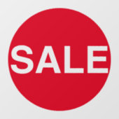 Large Transparent Red Window Sale Sign Vinyl Cling | Zazzle