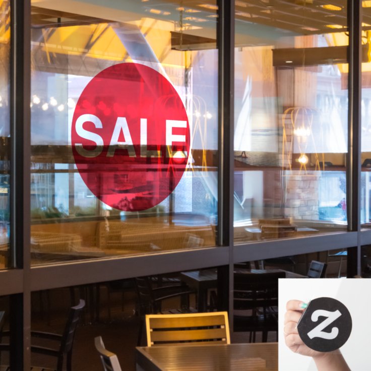 Large Transparent Red Window Sale Sign Vinyl Cling | Zazzle