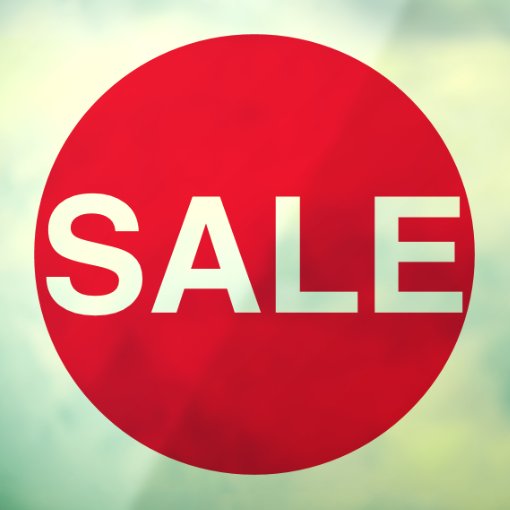 Large Transparent Red Window Sale Sign Vinyl Cling | Zazzle