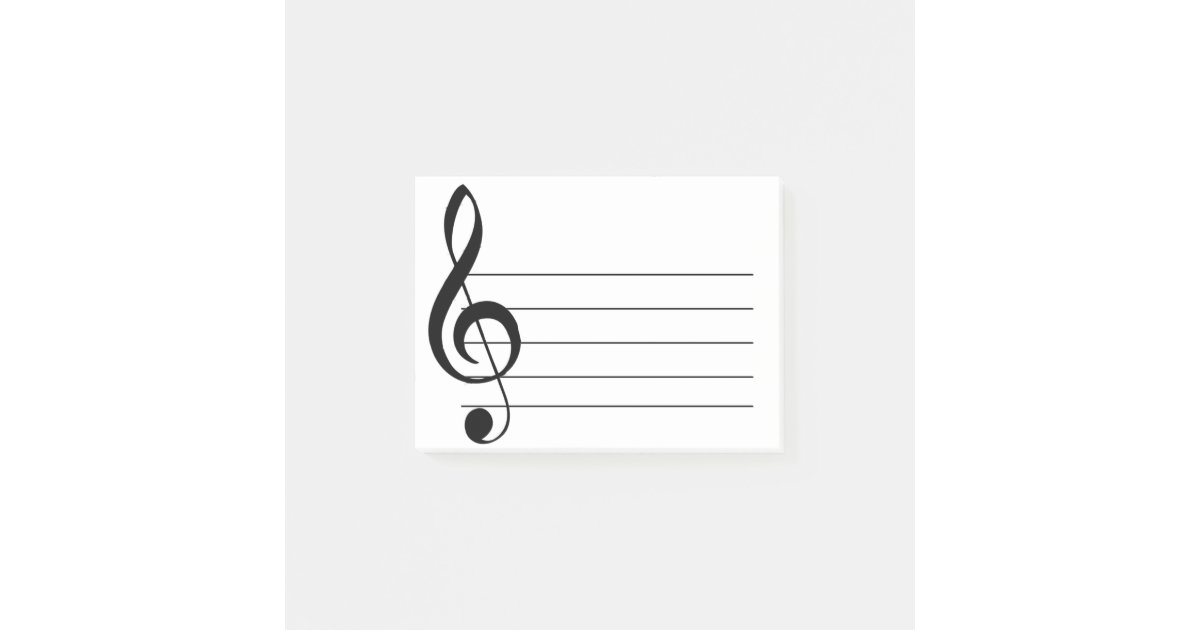 Large Treble Clef Musical Post-It Notes | Zazzle