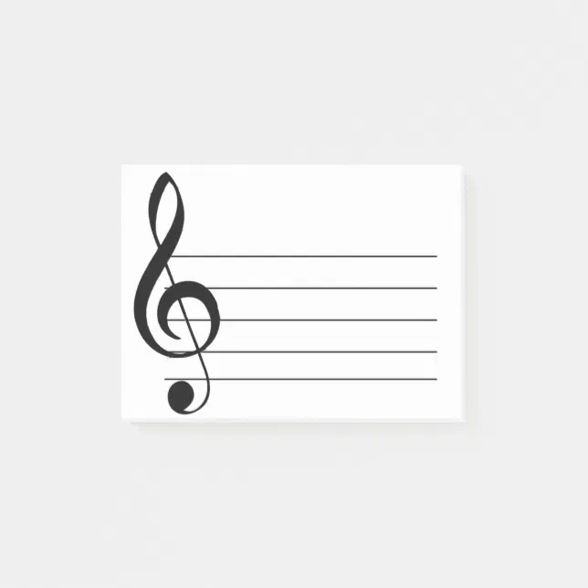 Large Treble Clef Musical Post-It Notes | Zazzle